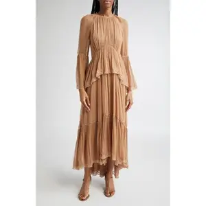 Zimmermann Hypnotic Peplum Long Sleeve Flutter Dress