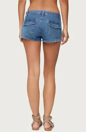 EDIKTED Olivera Lace Up Denim Mini Skort