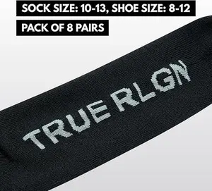 True Religion 8 Pairs Of Athletic Crew Socks - Black