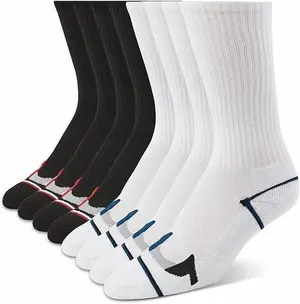 True Religion 8 Pairs Of Athletic Crew Socks - Black/white
