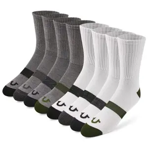 True Religion Crew Socks - White/grey Multi