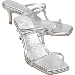PROLOGUE SHOES Strap Heel Sandal - White Faux Leather