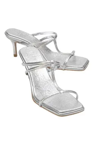 PROLOGUE SHOES Strap Heel Sandal - White Faux Leather