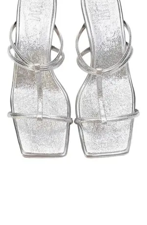 PROLOGUE SHOES Strap Heel Sandal - White Faux Leather