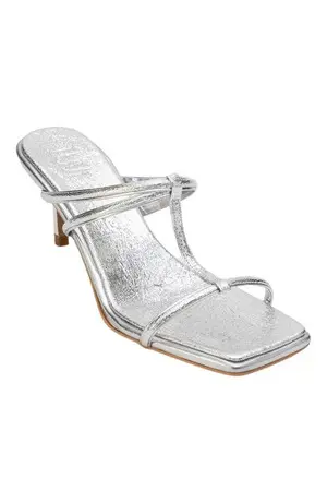 PROLOGUE SHOES Strap Heel Sandal - White Faux Leather