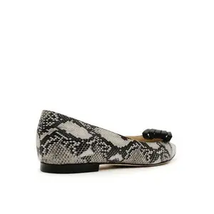 TIANNIA BARNES Lady O Pointed Toe Ballet Flats - Snakeskin