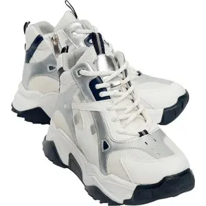 PROLOGUE SHOES Lowel Sneaker Boots White Faux Leather