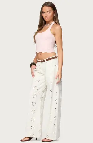 EDIKTED Jazmyn Scallop Halter Top
