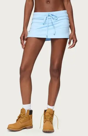EDIKTED Stretch Cotton Micro Skort - Light-blue