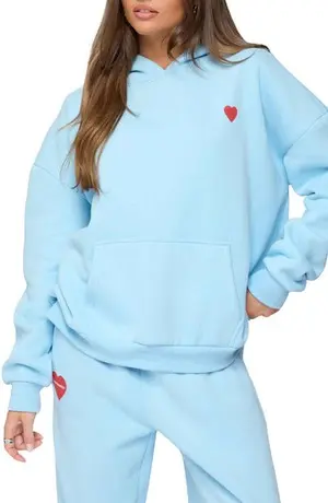 EDIKTED Call Me Hoodie - Light-blue