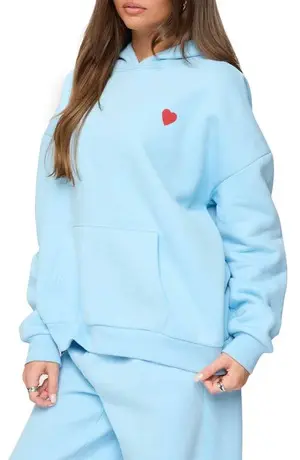 EDIKTED Call Me Hoodie - Light-blue
