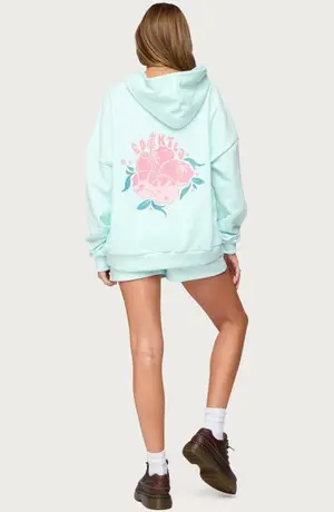 EDIKTED Beach Bloom Hoodie - Mint