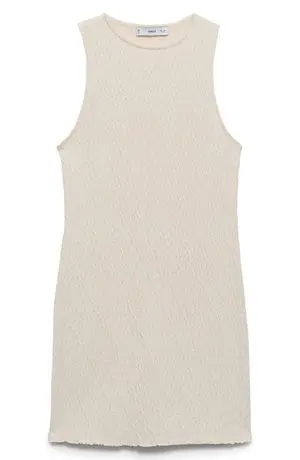 Mango Sleeveless Textured Knit Midi Dress
