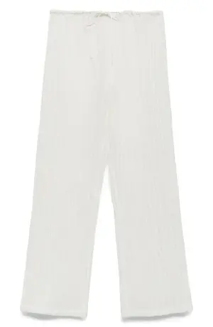 Mango Satin Drawstring Wide Leg Pants