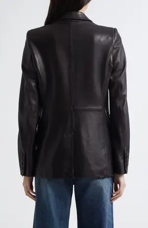 NILI LOTAN Belmonde Lambskin Leather Blazer