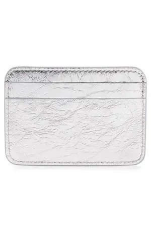Acne Studios Aroundy Luxe Crinkled Metallic Leather Card Holder