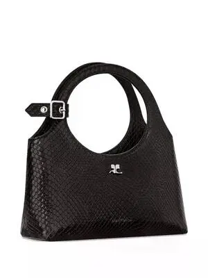 COURREGES Mini Holy Leather Shoulder Bag - Black
