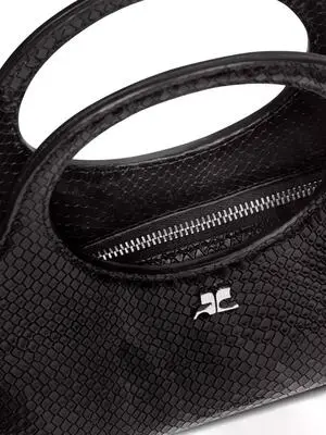 COURREGES Mini Holy Leather Shoulder Bag - Black