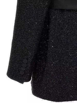 Max Mara Sequin-embellished Blazer With Shawl Collar