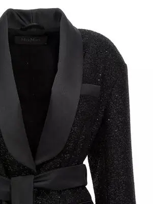 Max Mara Sequin-embellished Blazer With Shawl Collar