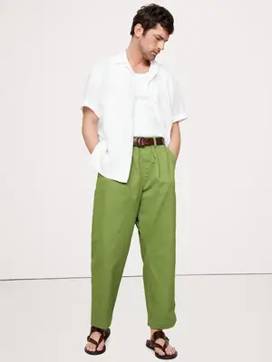 Banana Republic Loose Lightweight Cotton Pull-on Pant - Willow Green