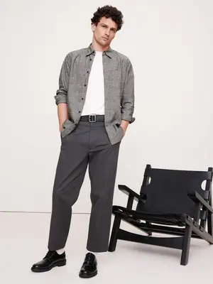 Banana Republic Standard-fit Chambray Shirt - Gray