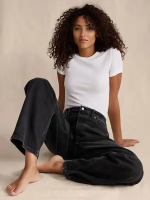 Banana Republic Mid-rise 90s Loose Jean - Washed Black