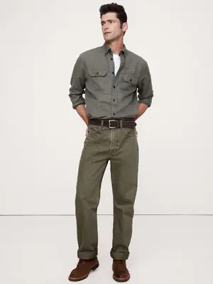 Banana Republic Straight Garment Dye Jean - Green Nori