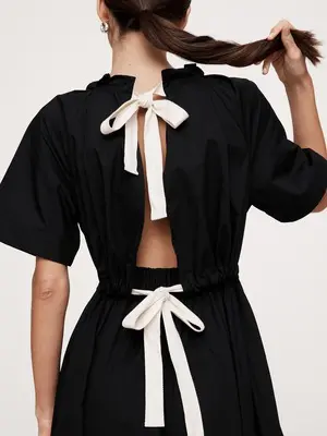 Banana Republic Cotton Poplin Maxi Dress In Black - 17% Off | Editorialist