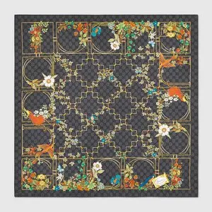 Gucci Printed Silk Twill Carr - Black