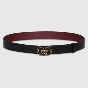 Gucci Belt With Interlocking G Buckle Black