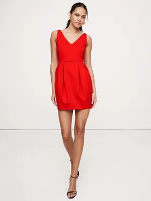Banana Republic Everywhere Ponte Mini Dress - True Red