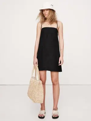 Banana Republic Linen Mini Dress - Black