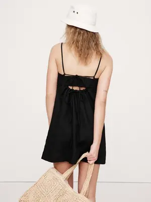Banana Republic Linen Mini Dress - Black