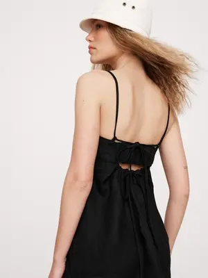 Banana Republic Linen Mini Dress - Black