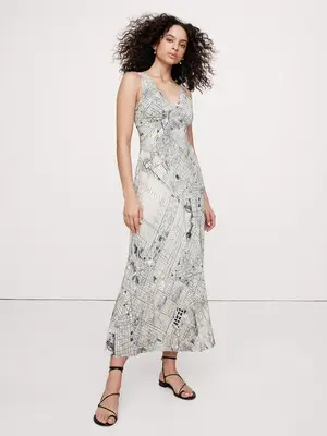 aurelia green dress Aurelia Lace Trim Maxi Dress in Turquoise and Green | OMNES | Dresses |  Sustainable & Affordable Clothing main image 1