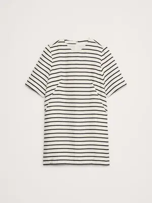 Banana Republic Linen Shift Dress - Black Stripe