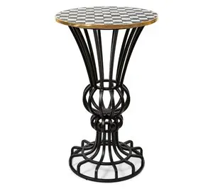 MACKENZIE-CHILDS Courtly Check Pedestal Accent Able - One-color