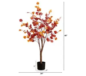 NEARLY NATURAL 4' Pre-lit Eucalyptus Fall Tree With 160 Lights