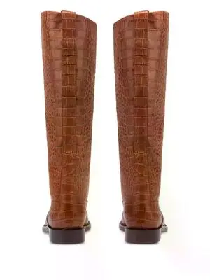 Paris Texas 20mm Montana Croco-embossed Leather Boots - Brown