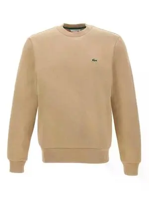 Lacoste Logo-patch Crew-neck Sweatshirt - Neutrals