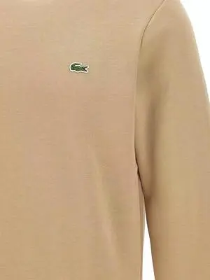 Lacoste Logo-patch Crew-neck Sweatshirt - Neutrals