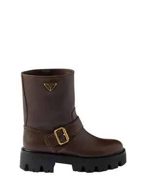 Prada Leather Boots - Brown