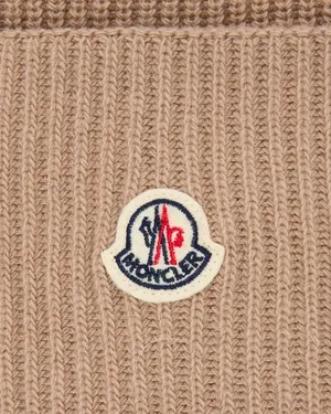 Moncler Wool Logo Beanie - Beige