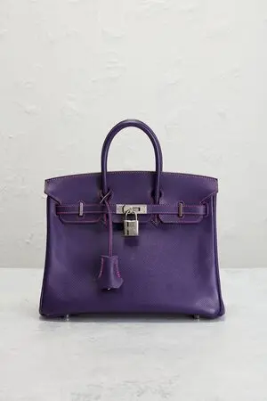 Hermès Epsom Birkin 25 Handbag - Bleu Iris