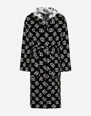 Dolce & Gabbana Bath Robe In Cotton Terry Jacquard - Multicolor