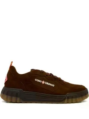 Casablanca Logo Suede Court Sneakers - Brown