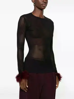 MUGLER Mesh-panel Top - Black
