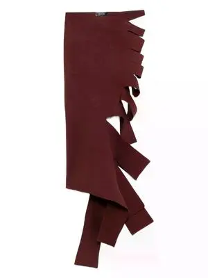 MUGLER Cut-out Asymmetric Skirt - Red