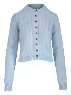 Khaite Everheart Button-front Cashmere Cardigan - Blue